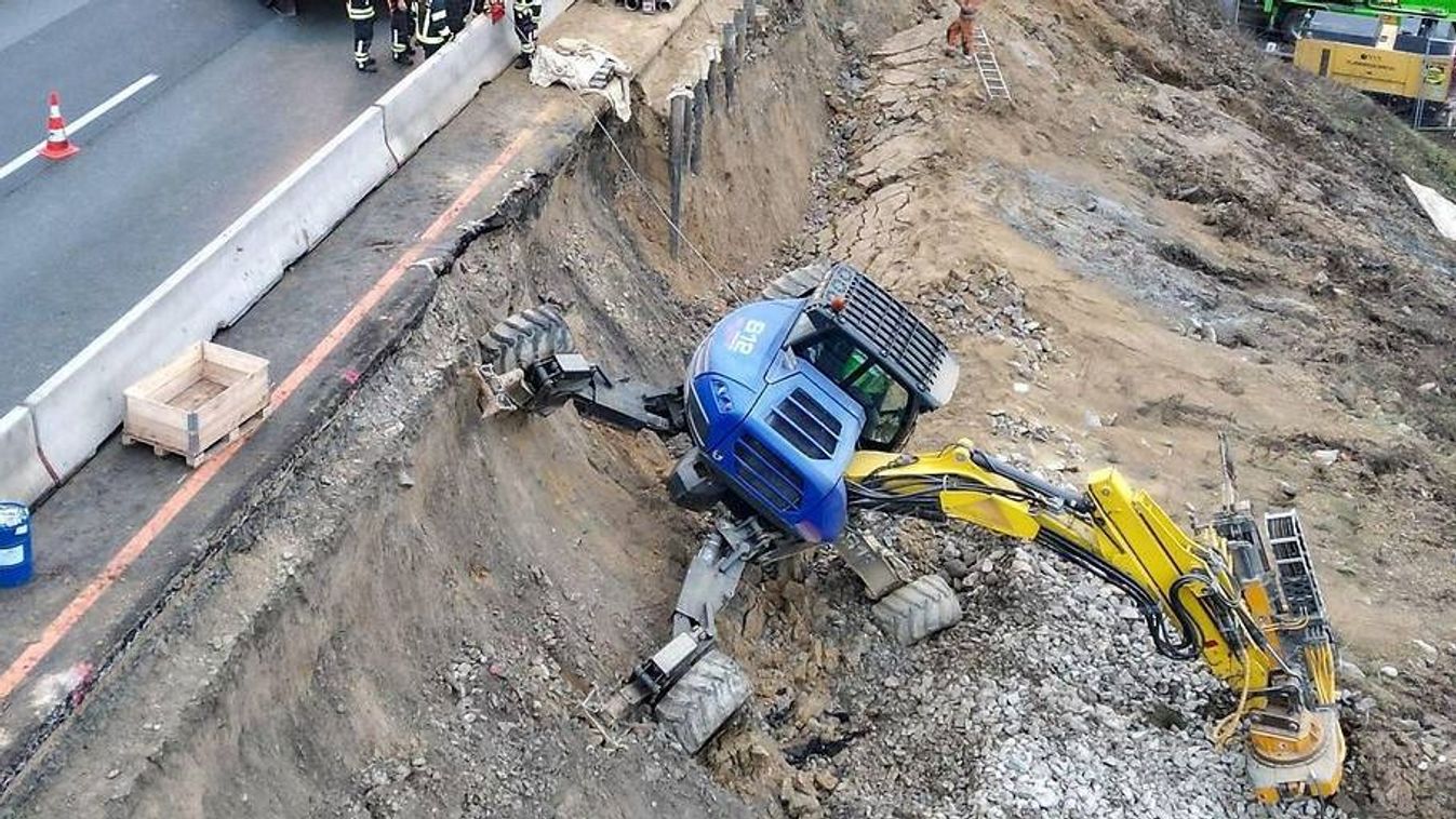 Lezárt autópálya: megindult a föld az A2-es alatt