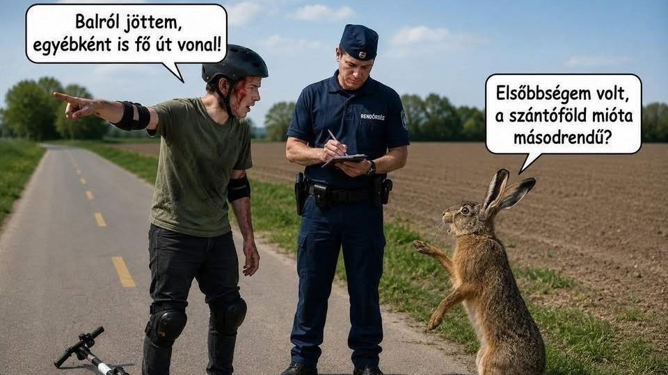 Vicces mém: nyúl ugrott a rolleresnek, az internet népe lecsapott!